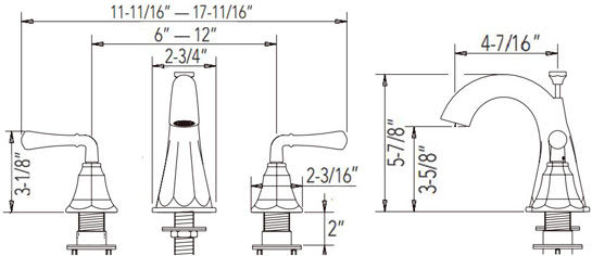 Mirabelle MIRWSKW800BN Key West Widespread Bathroom Faucet - Free Pop ...