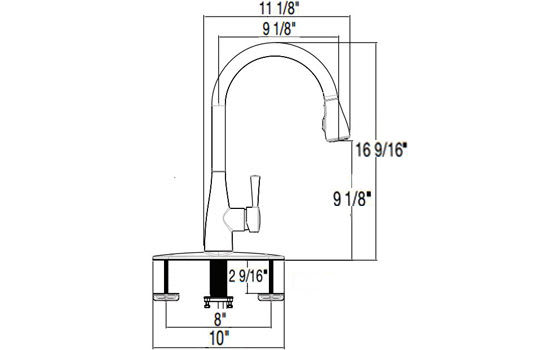 Mirabelle MIRXCCA100ORB Pullout Spray Kitchen Faucet with High Arch ...