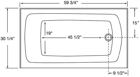 Bathtubs Near Me PROFLO Folsom 60x30 Soaking Bathtub - White Enameled ...