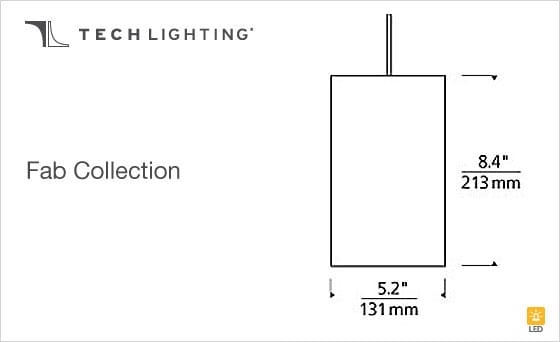 Tech Lighting 700MPFABWZ-LEDS830 Fab 1 Light LED Pendant with White ...
