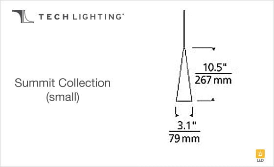Tech Lighting 700MPSUMSS-LED930 Summit 1 Light Monopoint Pendant LED ...