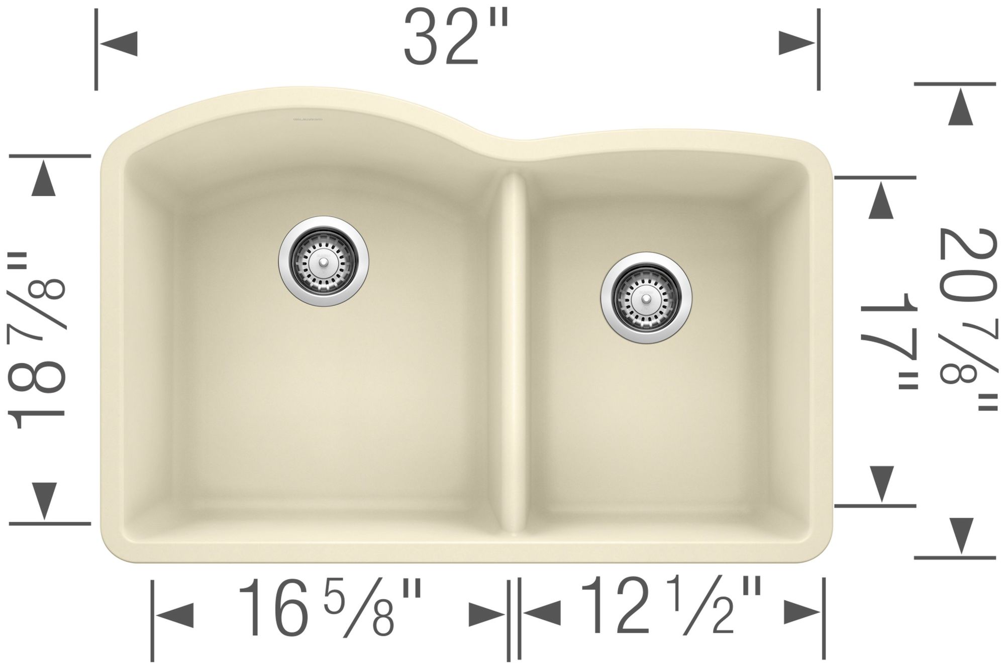 Blanco Diamond 32 X 19 Bowl Undermount Kitchen Sink 440178 Finish Cafe ...