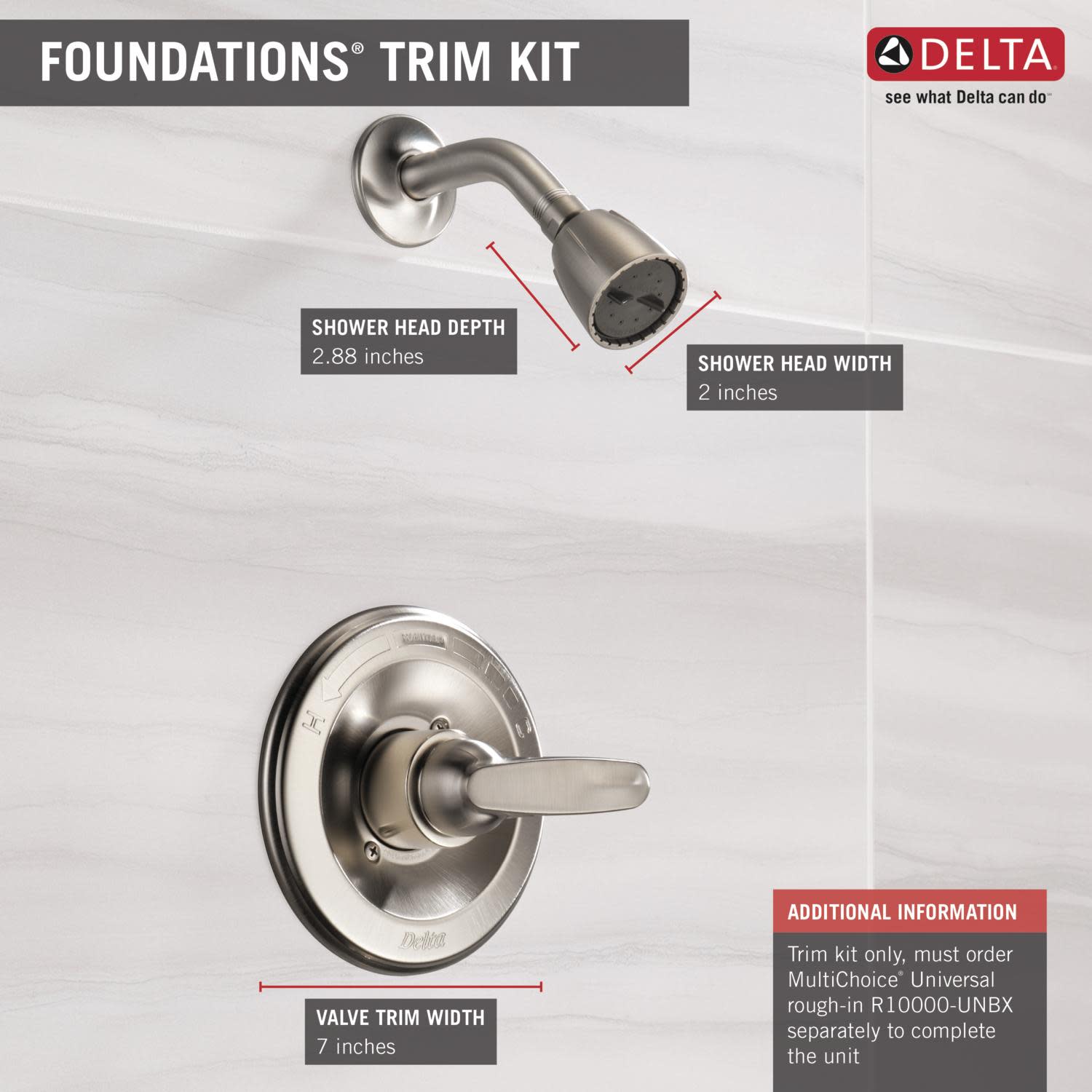 DELTA FAUCET Delta Foundations BT13210 Monitor 13 Series Shower Trim ...