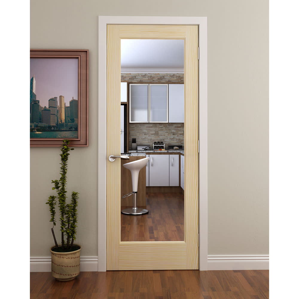 Frameport FA 3243966w Primed Clear Glass 24" by 80" 1 Lite Passage Door ...