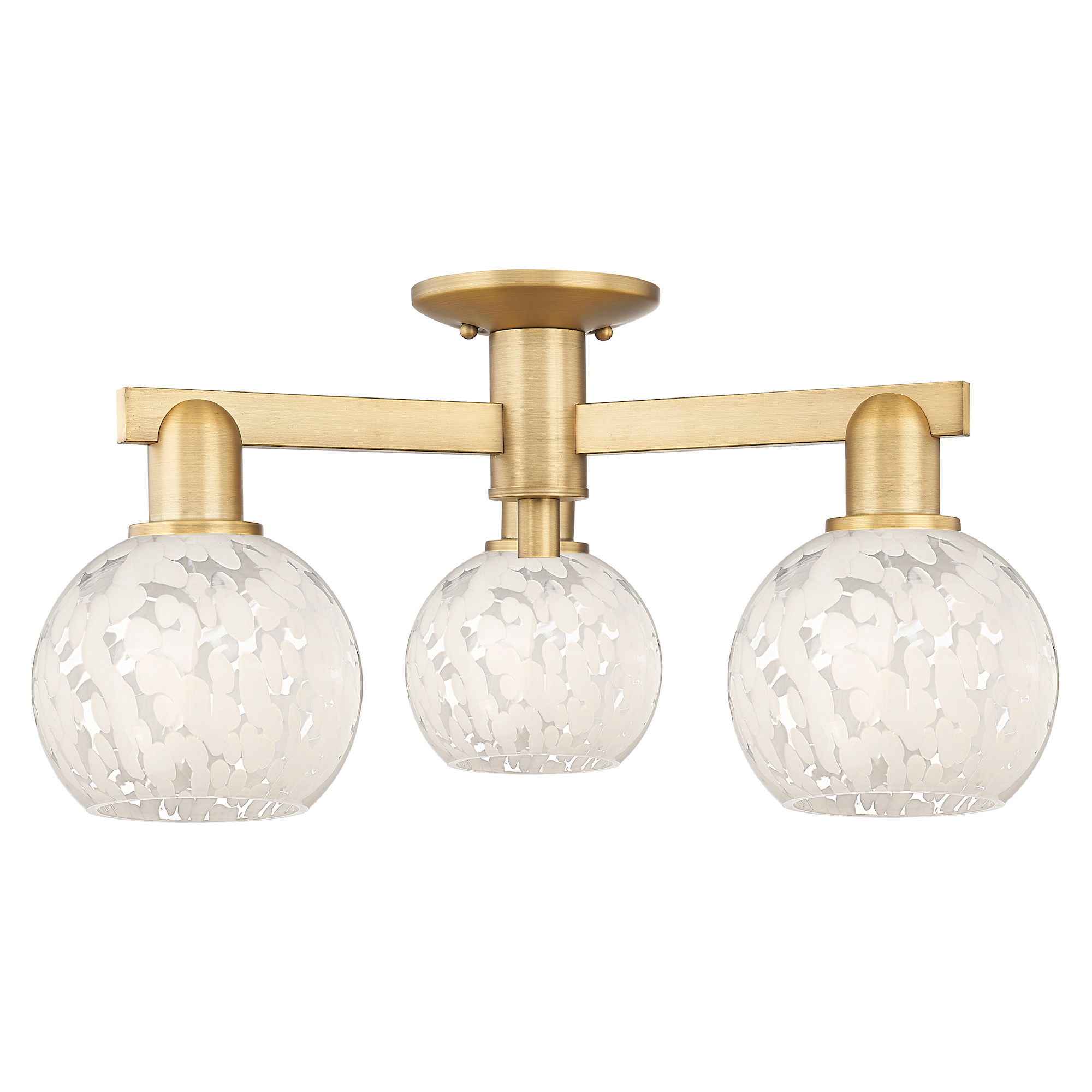Innovations Lighting 716-3F-10-24 White Mouchette Semi-Flush - Brushed ...