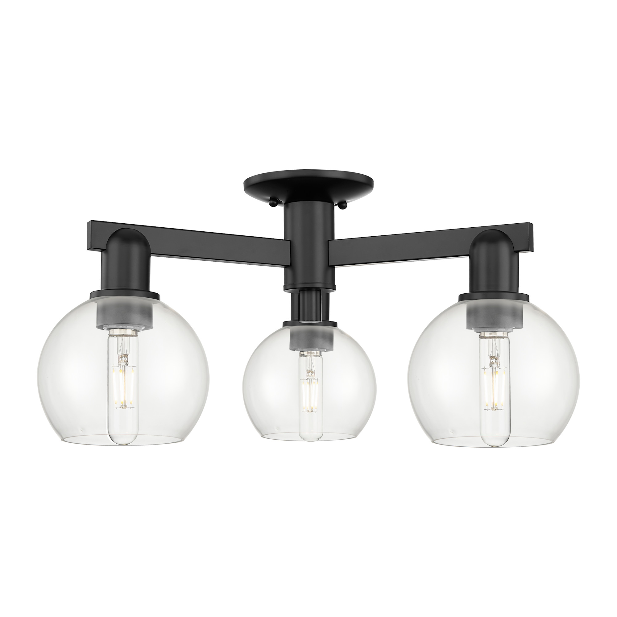 Innovations Lighting 716-3F-10-24 Athens Semi-Flush Athens 3 - Black ...