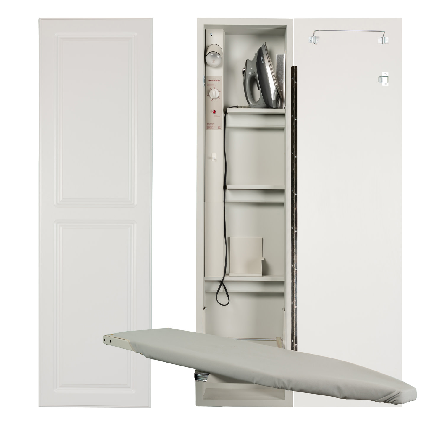 Iron-A-Way AE-46 W Ironing Center with 46" Swiveling Ironing Board and ...