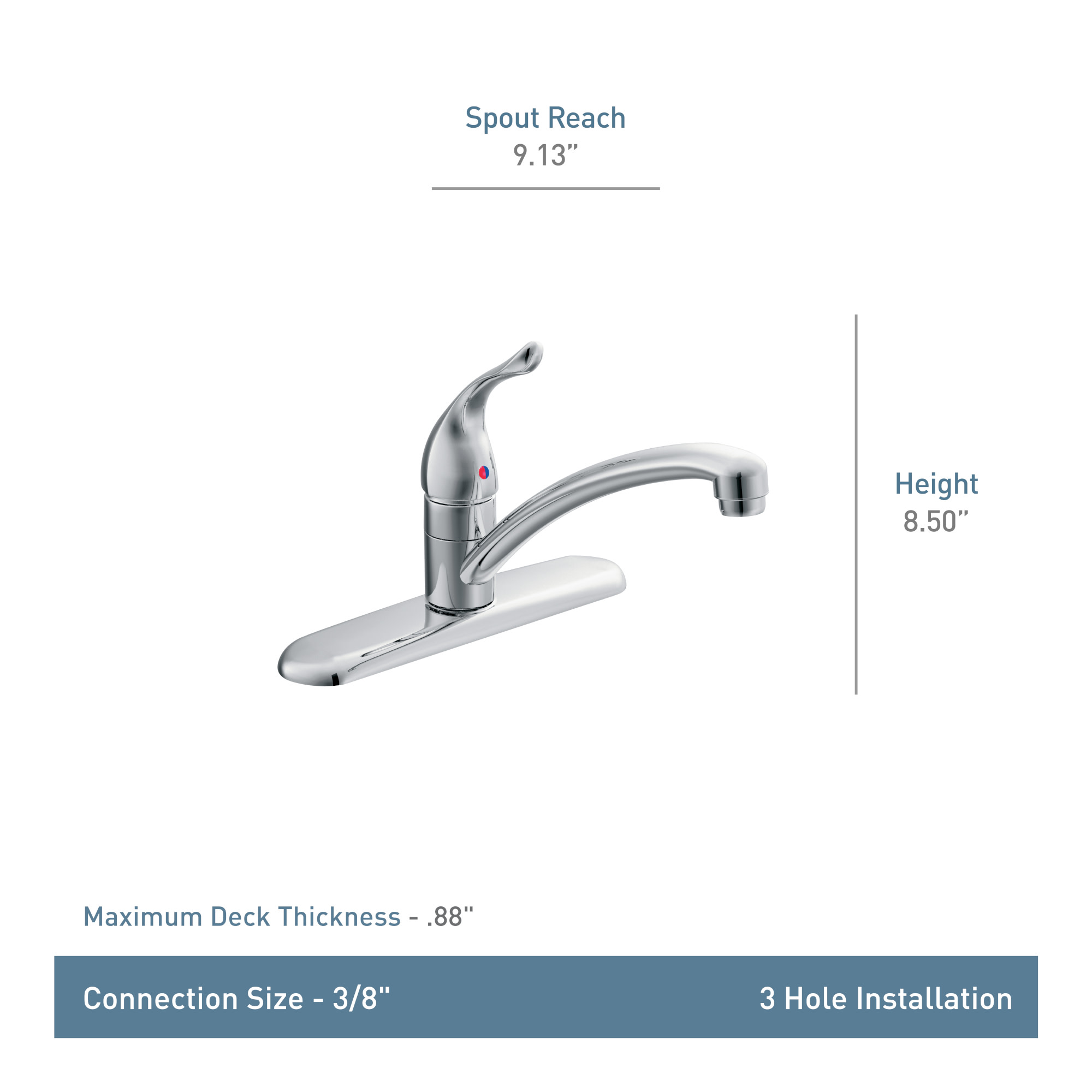 Moen 7425SRS Chateau One-handle Low Arc Kitchen Faucet Spot Resist ...