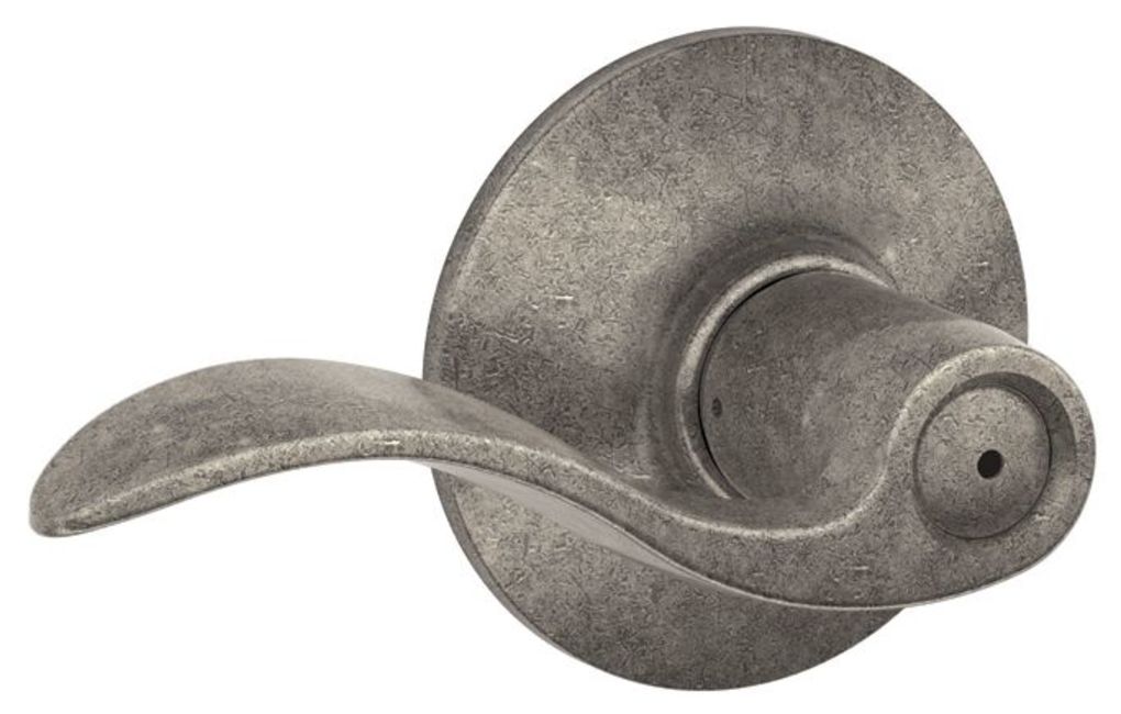 Schlage F40 ACC 621 Accent Privacy Lever Distressed Nickel for sale ...