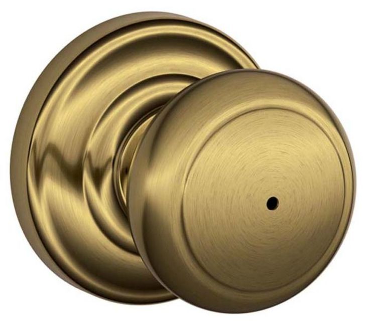 Schlage Andover Antique Brass Round Push Button-lock Residential ...